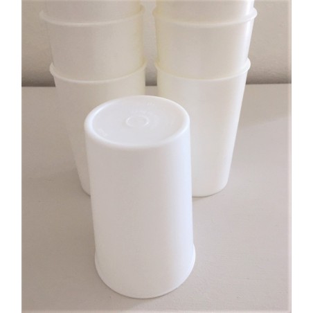 Lot de 12 Gobelets, verres blancs Tupperware 70's