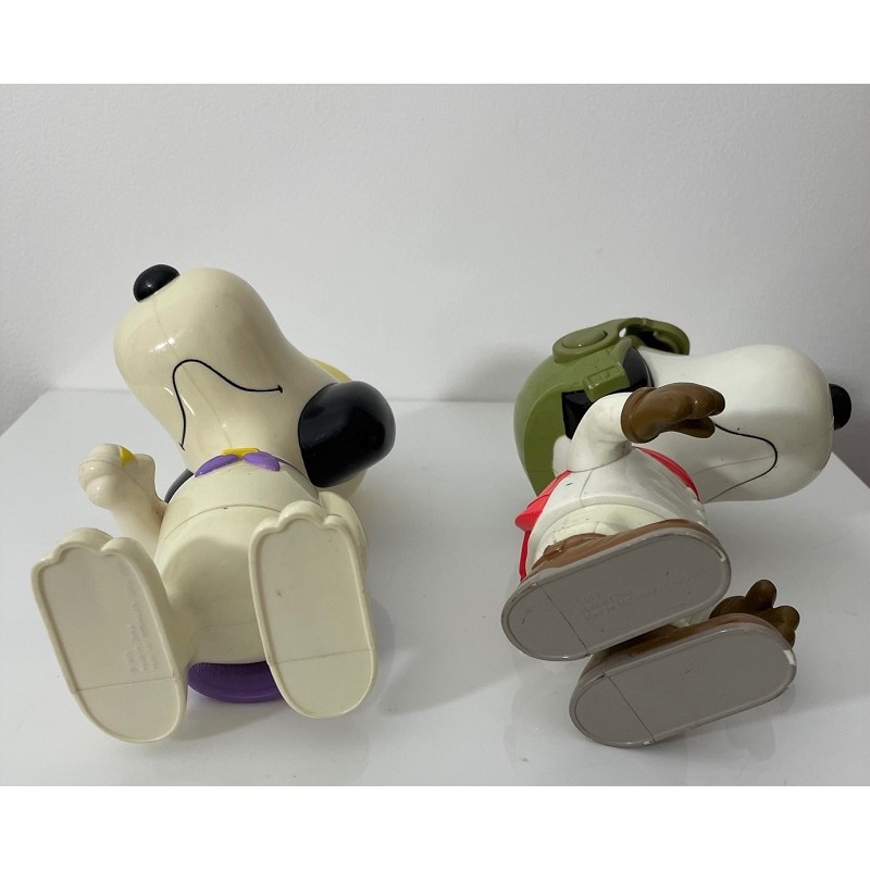 2 Figurines Snoopy Peanuts 18cm vintage McDo 2000 Aviateur et Roi