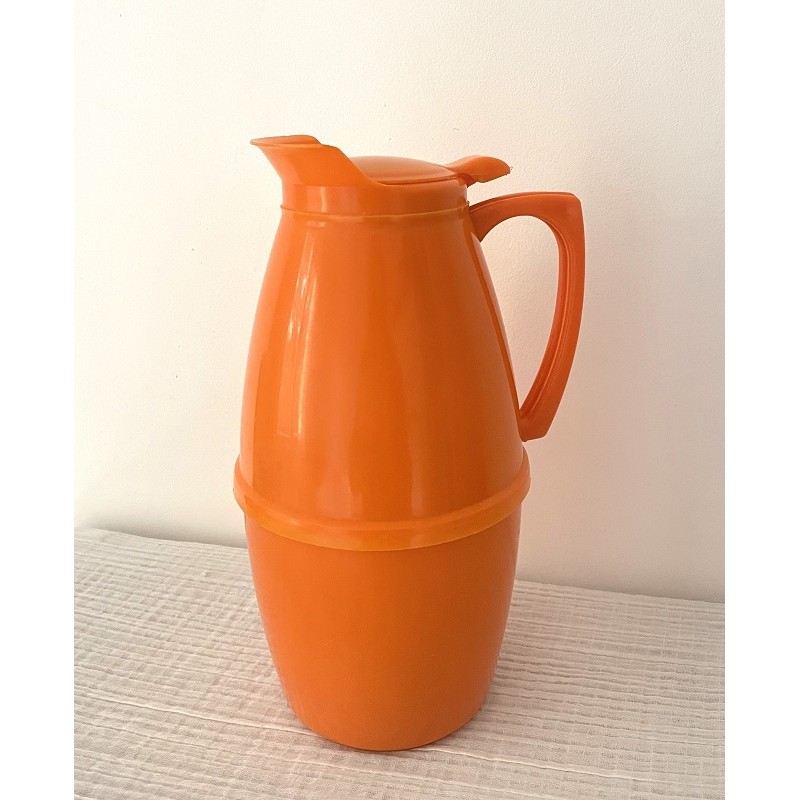 Pichet carafe Tupperware isotherme orange vintage années 70