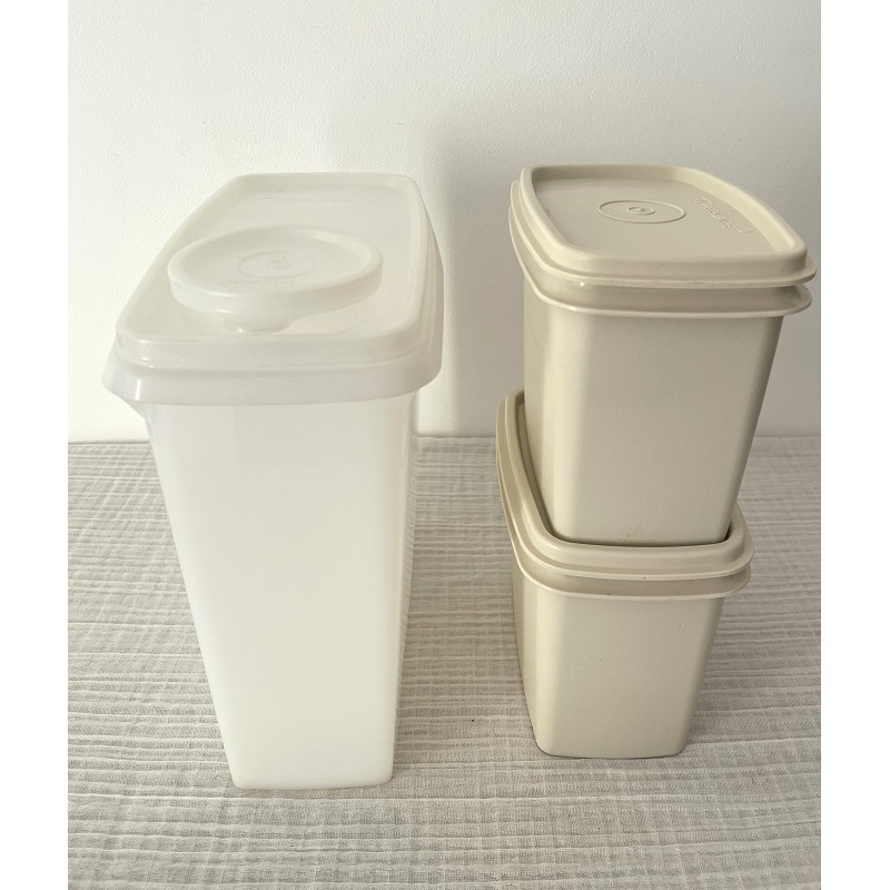 3 Boites de stockage, boîtes de rangement aliments Tupperware vintage