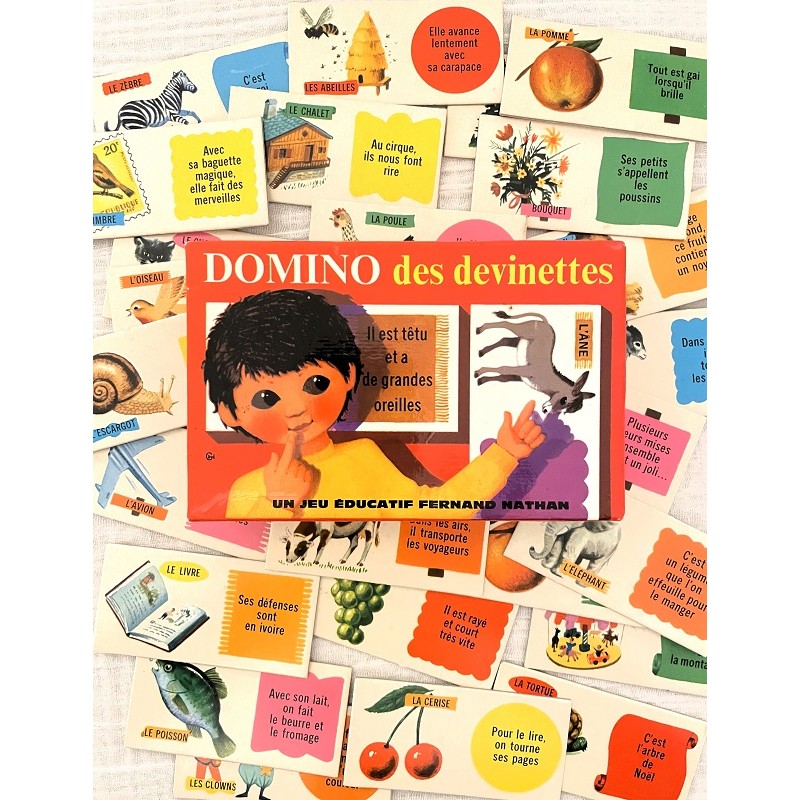 2 jeux Fernand Nathan vintage 70 DOMINO des devinettes, DOMINO La Ferme