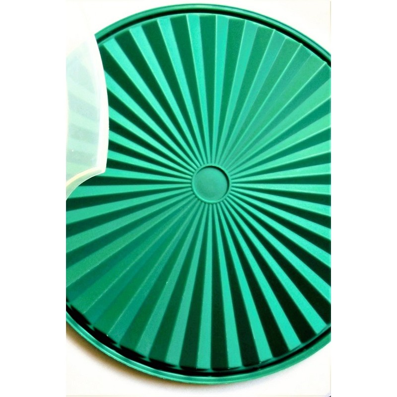 Grand saladier Tupperware vintage avec couvercle Soleil vert