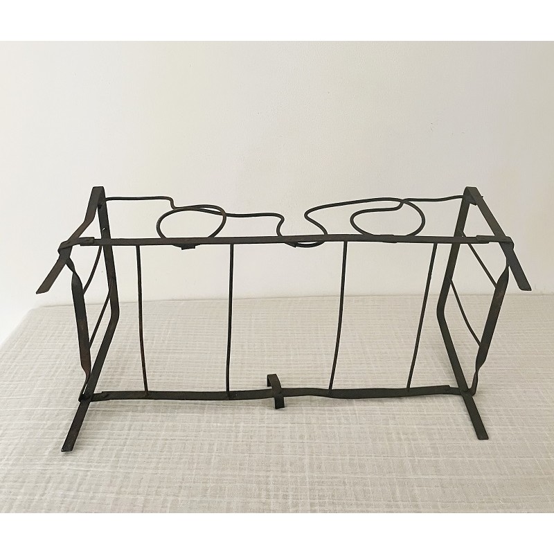 Ancien lit de poupée ancien en fer forgé, circa début 20e siècle